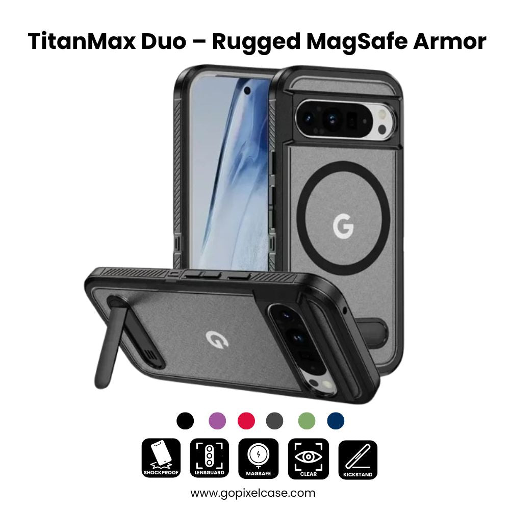 TitanMax Duo – Rugged MagSafe Armor Case for Pixel 10, 10 Pro, 10 Pro XL, 9 Pro XL, 8A, 8 Pro ...